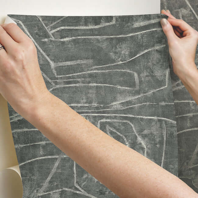 York Wallcoverings. Dark Gray Urban Chalk Premium Peel + Stick ...
