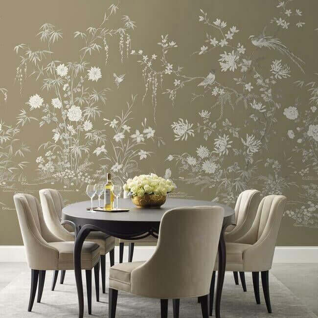 York Wallcoverings. Glint Flowering Vine Chinoiserie Mural | Ronald ...