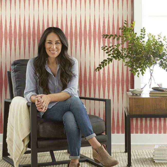 York Wallcoverings. Pompeian Red Handloom Wallpaper | Magnolia Home