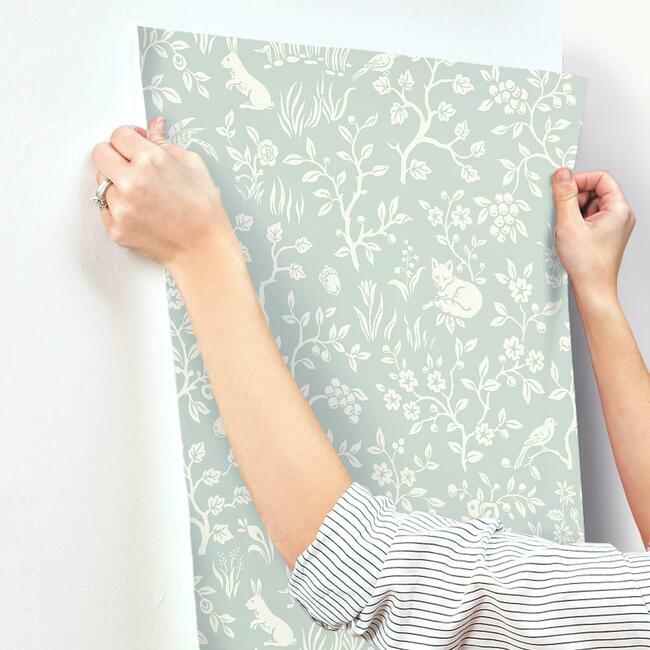 York Wallcoverings. Mineral Green Fox & Hare Wallpaper | Magnolia Home