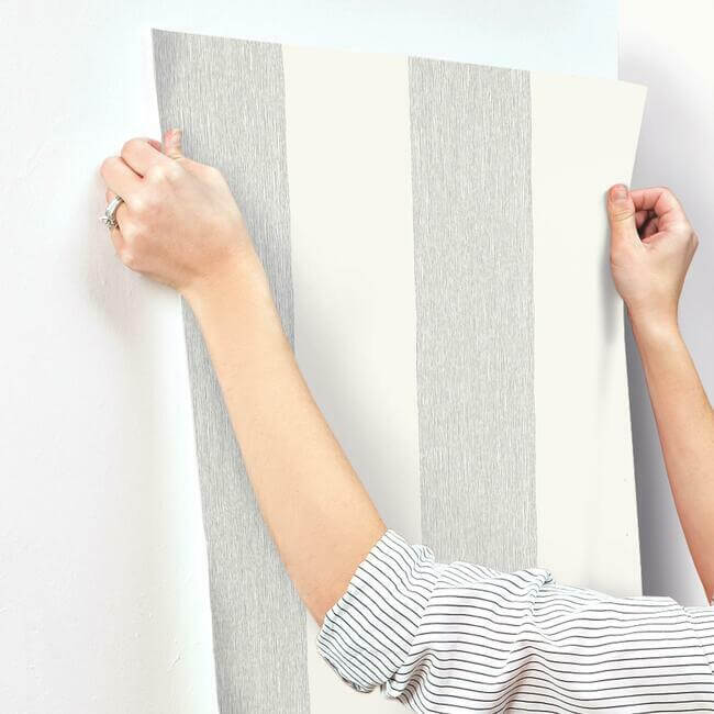 York Wallcoverings. Black Thread Stripe Wallpaper | Magnolia Home