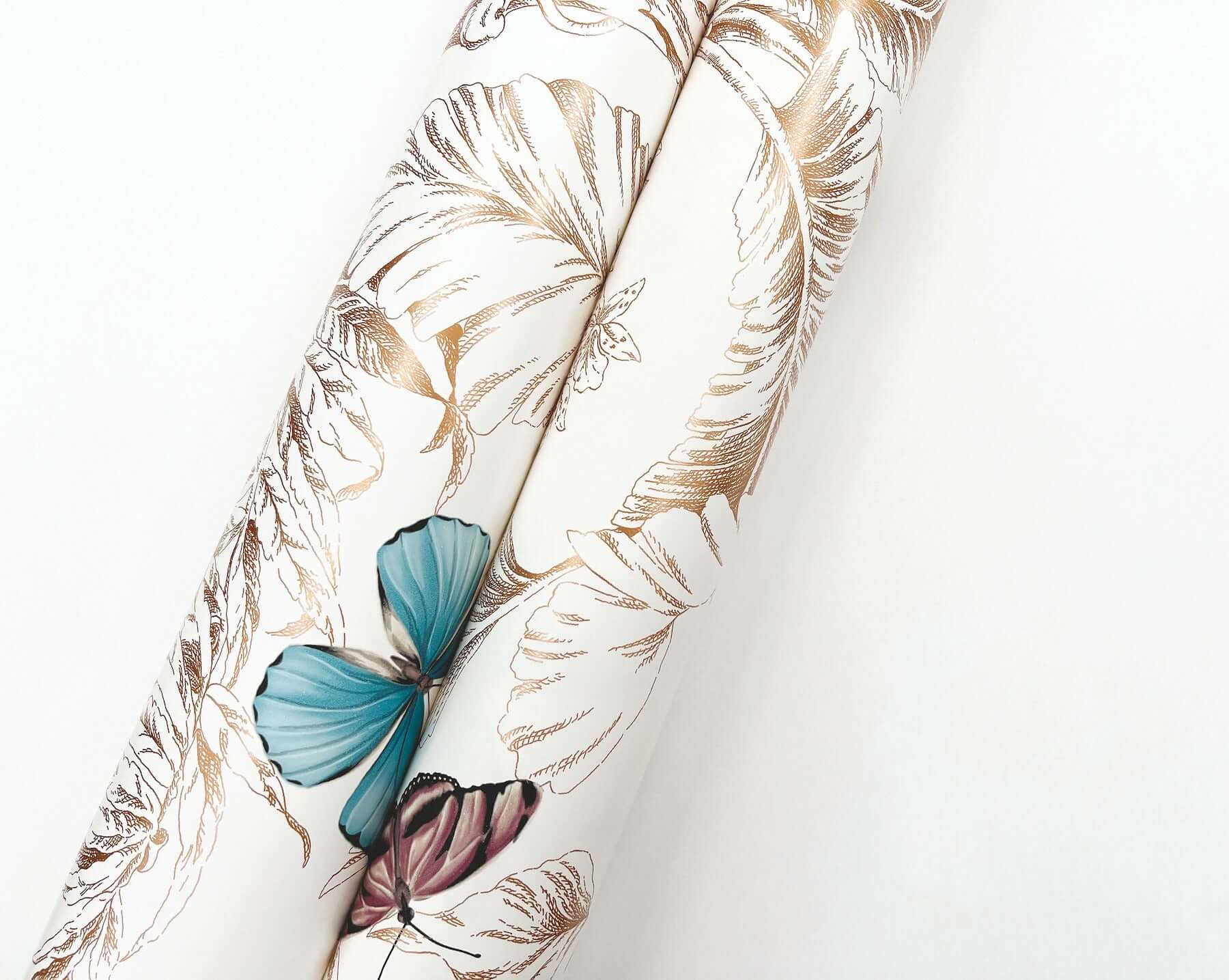 York Wallcoverings. Gold Papillon Wallpaper | Ashford House