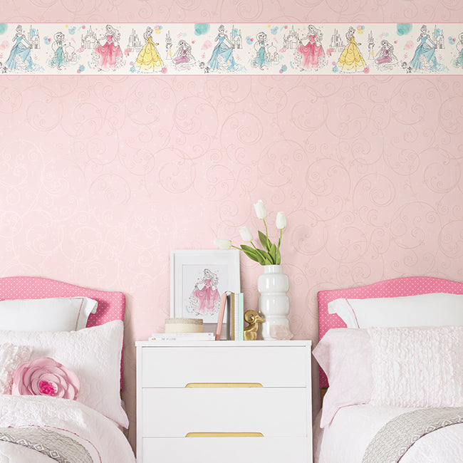 York Wallcoverings. Original Disney Princess Pretty Elegant Wallpaper ...