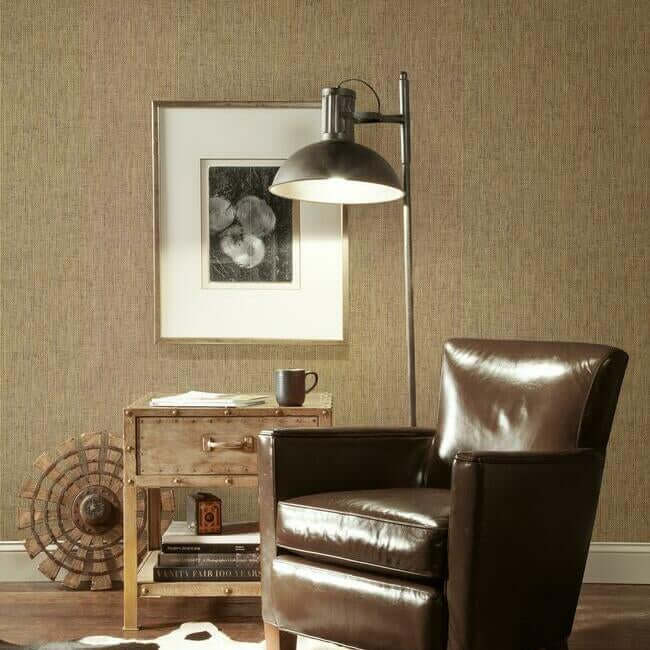 York Wallcoverings. Charcoal/Beige Woven Crosshatch Wallpaper | York