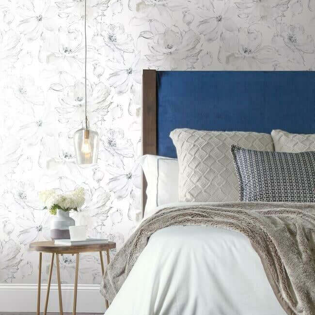 York Wallcoverings. Grey Mix Floral Dreams Wallpaper | York