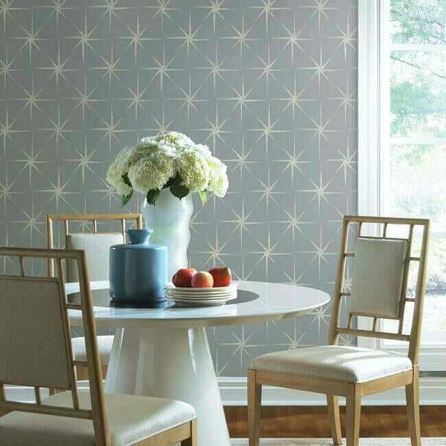 York Wallcoverings. Blue Evening Star Wallpaper | York