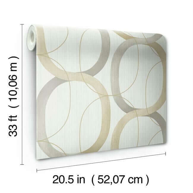 York Wallcoverings. Dark Taupe Interlock Wallpaper | Candice Olson