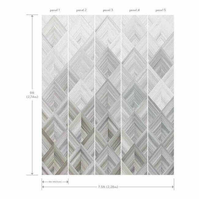 York Wallcoverings. Grey Diamond Parquet Wall Mural | York