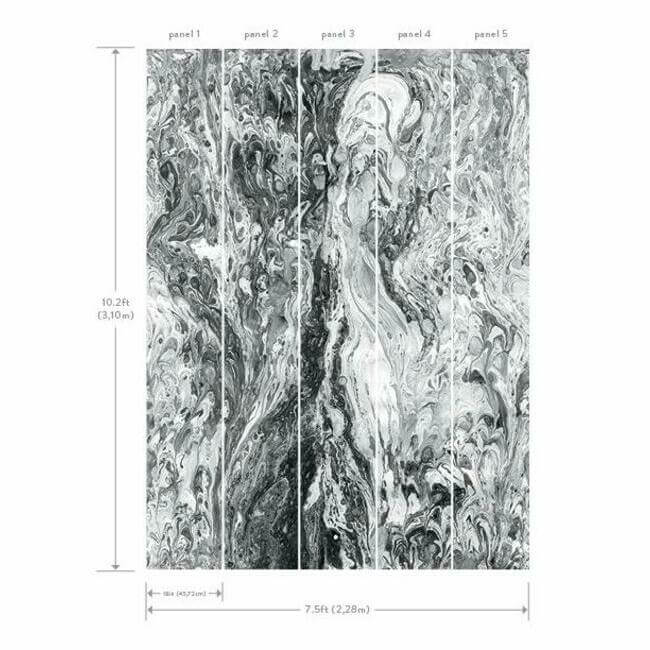 York Wallcoverings. Black Watermark Wall Mural | York