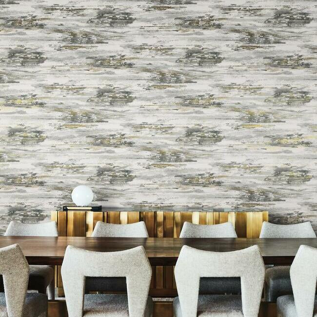 York Wallcoverings. Black/Gold Birch Bark Texture Wallpaper | York