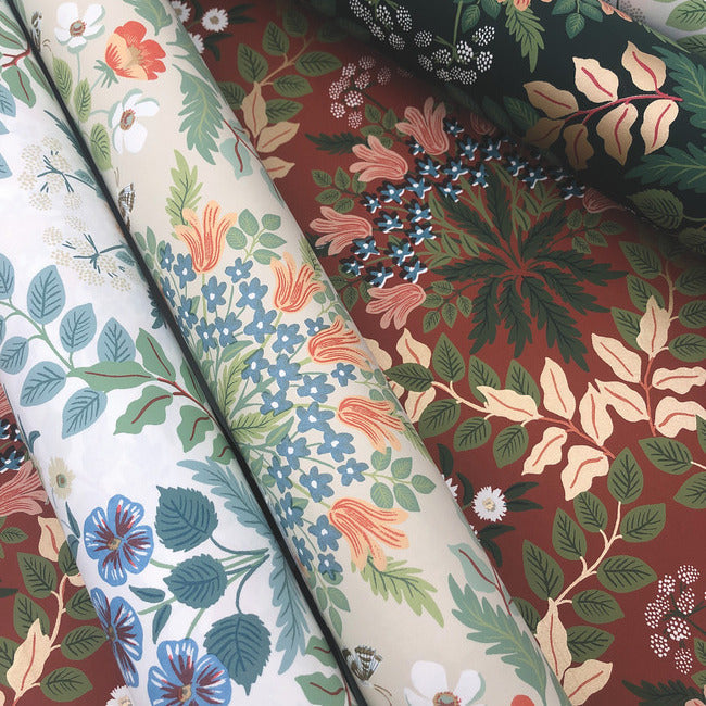 York Wallcoverings. Blue/Green Bramble Wallpaper | Rifle Paper Co.