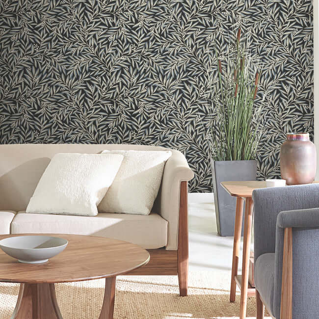 York Wallcoverings. Black Rowan Wallpaper | Ronald Redding Designs