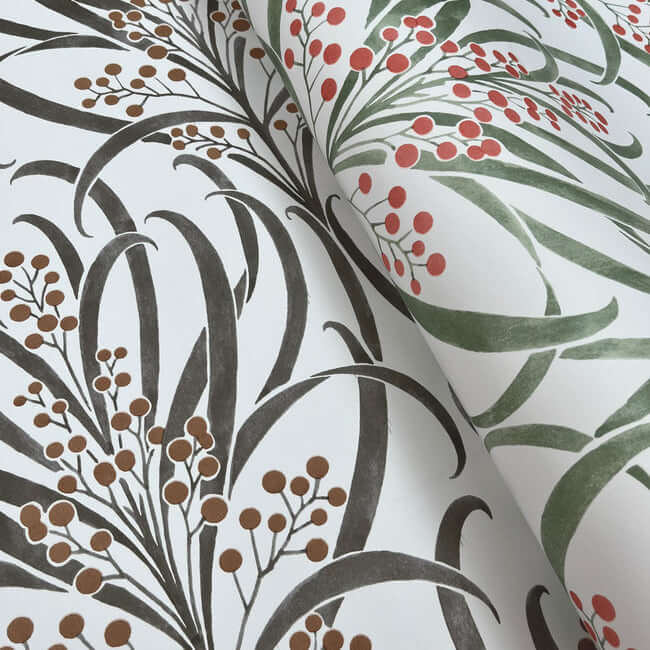 York Wallcoverings. White/Berry Calluna Wallpaper | Ronald Redding Designs