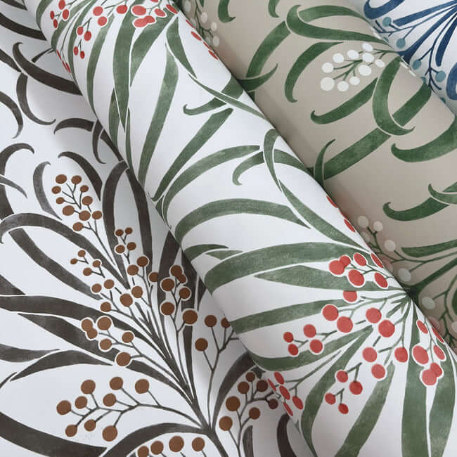 York Wallcoverings. White/Berry Calluna Wallpaper | Ronald Redding Designs