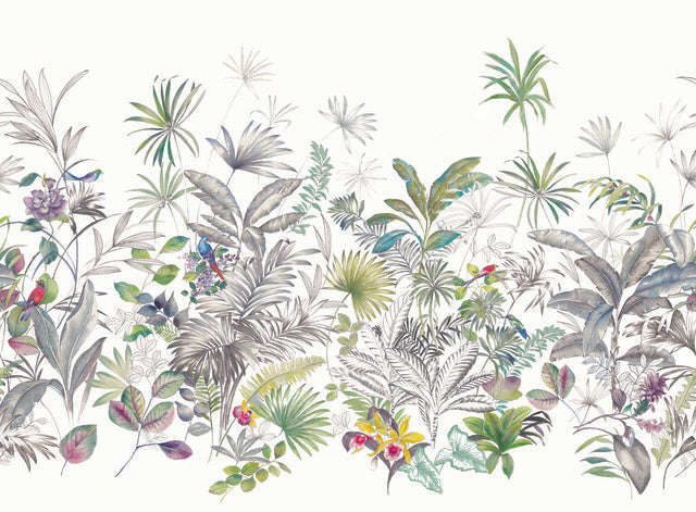 York Wallcoverings. White Tropical Study Mural | York Wallcoverings