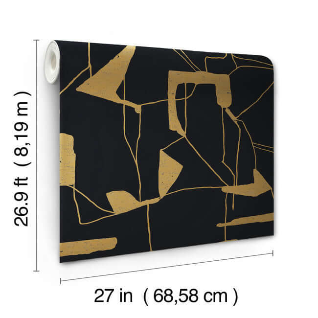 York Wallcoverings. Black/Gold Abstract Geo Wallpaper | Antonina Vella