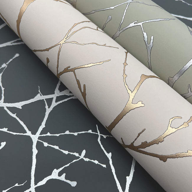 York Wallcoverings. Eucalyptus/Silver Trees Silhouette Wallpaper ...