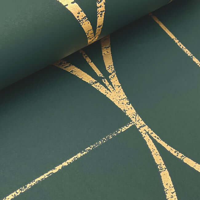 York Wallcoverings. Emerald/Gold Sun Circles Wallpaper | Antonina Vella