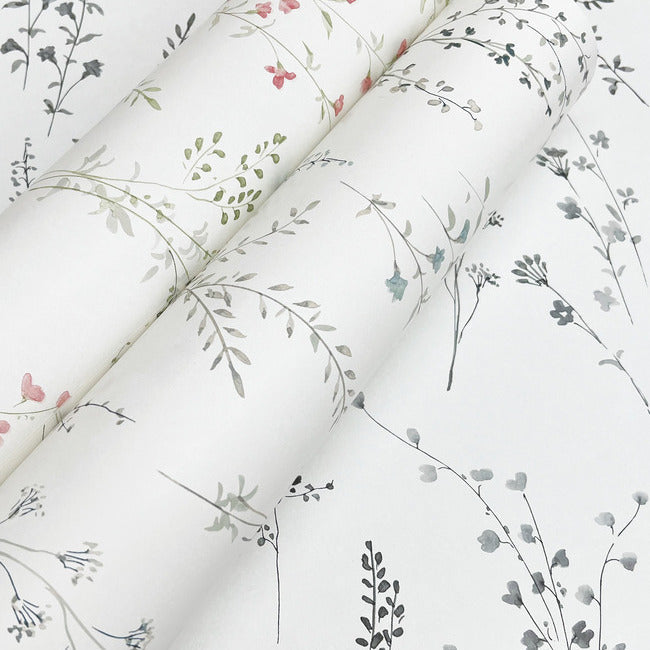 York Wallcoverings. Blue/Green Wildflower Sprigs Peel and Stick ...
