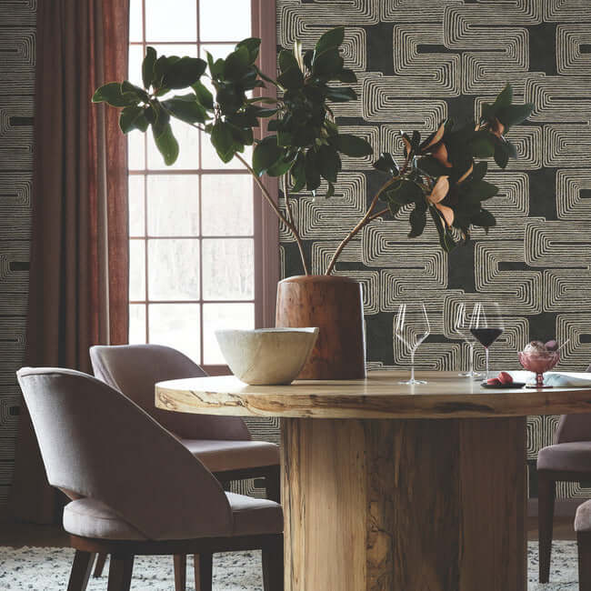 York Wallcoverings. Black/Gold Nikki Chu Zulu Thread Wallpaper | York ...