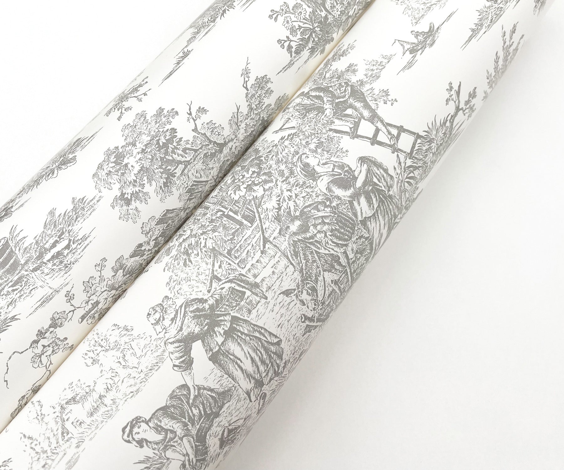 York Wallcoverings. Grey Campagne Toile Wallpaper | York Wallcoverings