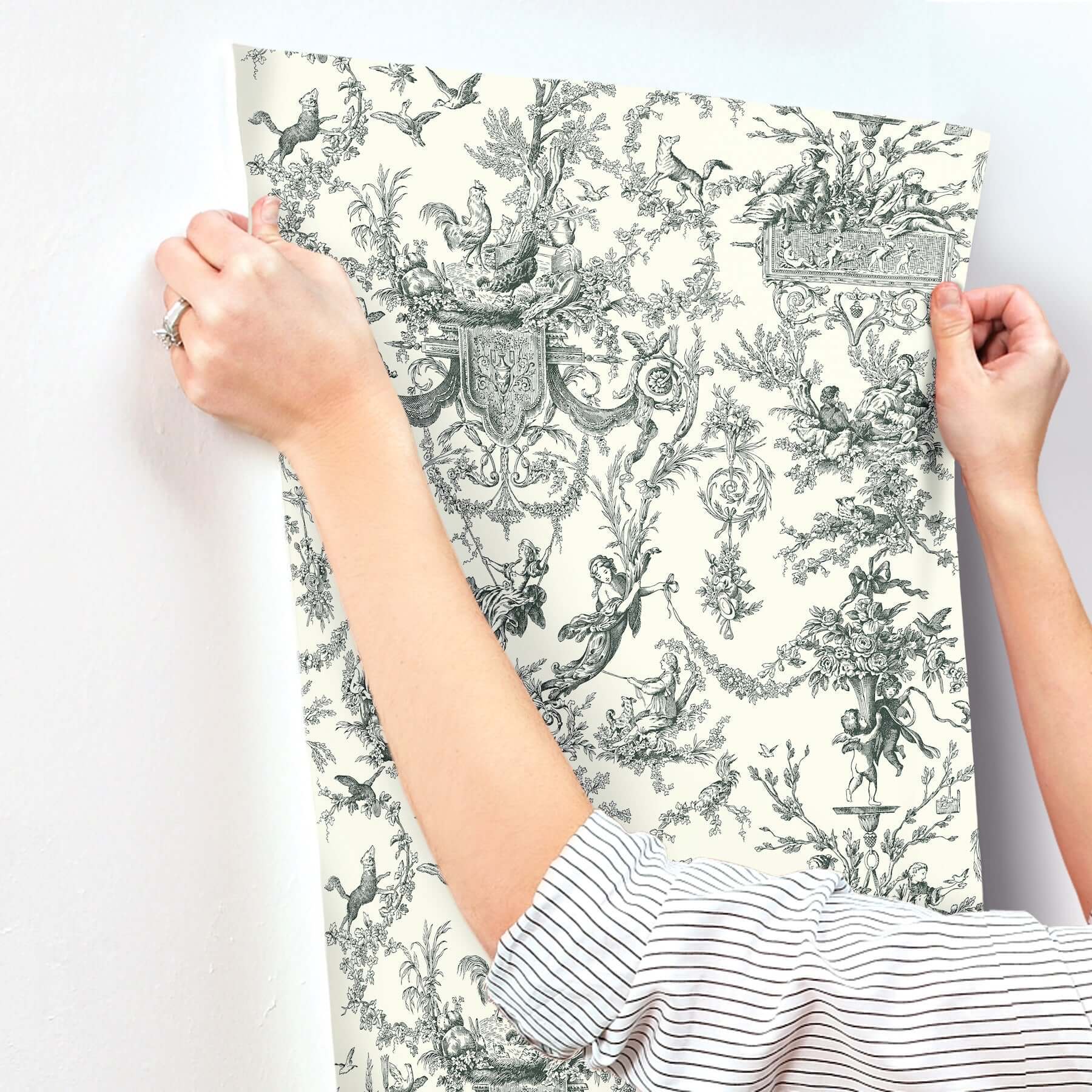 York Wallcoverings. Black/White Old World Toile Wallpaper | York ...