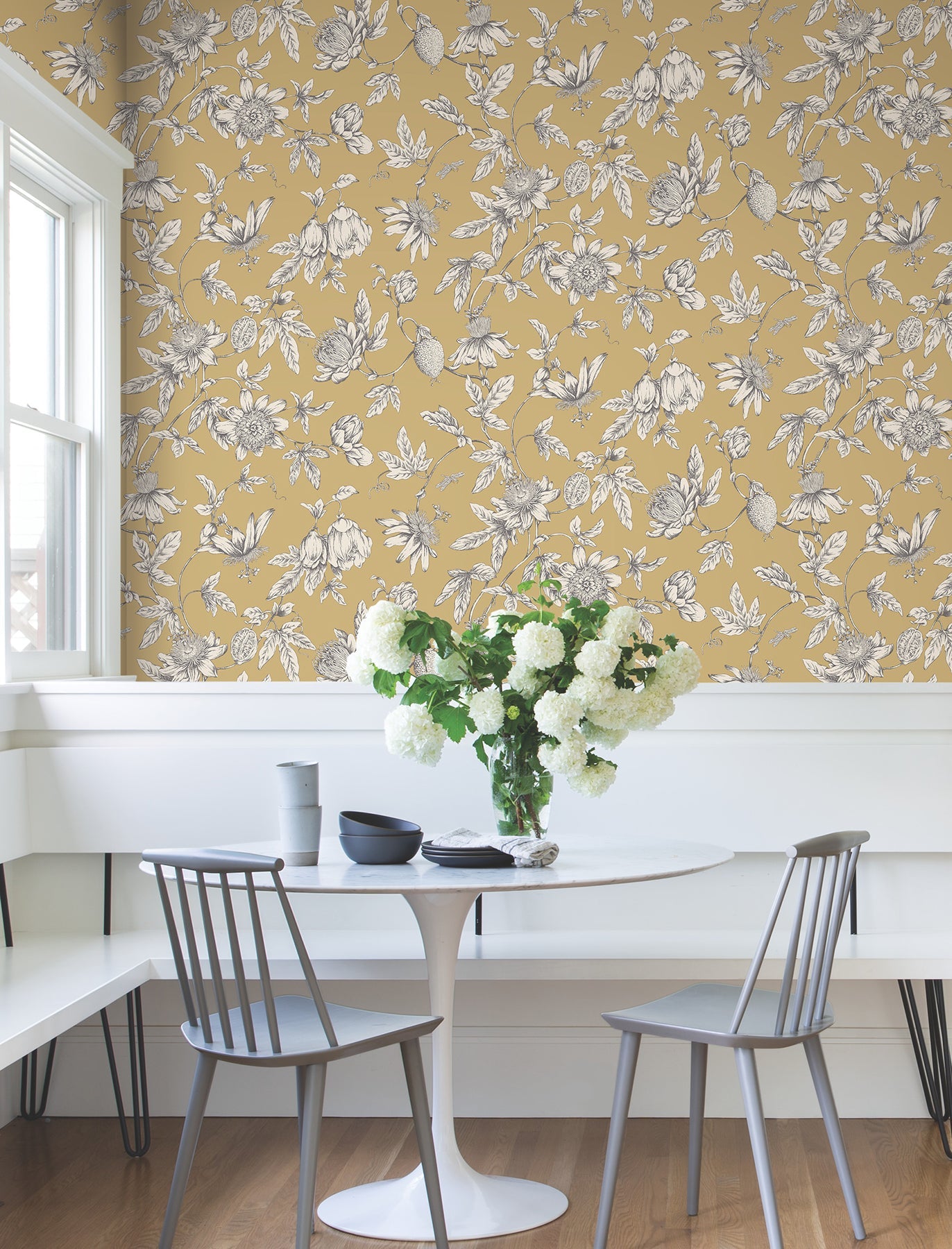 York Wallcoverings. Harvest Passion Flower Toile Wallpaper | York ...