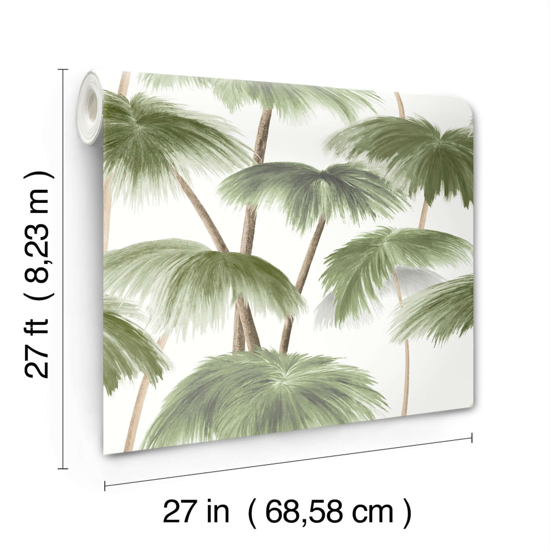 York Wallcoverings. Green Plein Air Palms Wallpaper | York Designer Series