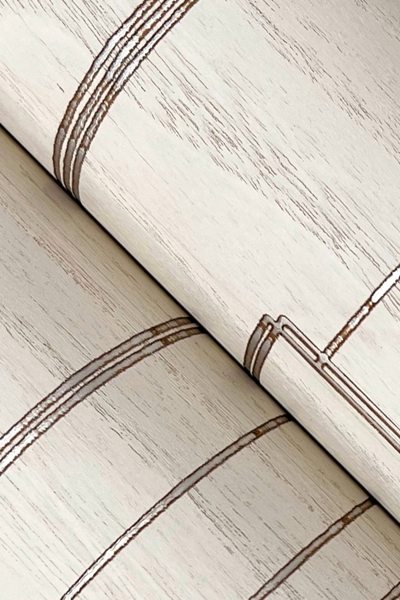 York Wallcoverings. White Inlay Line Wallpaper | Ronald Redding Designs