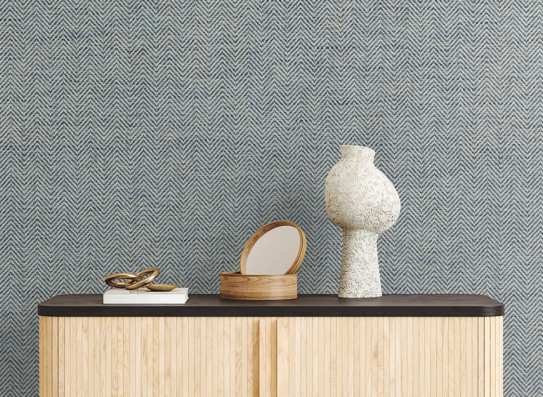 York Wallcoverings. Blue Tailored Weave Wallpaper | Ronald Redding Designs
