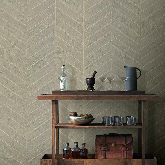 York Wallcoverings. Linen Atelier Herringbone Wallpaper | Ronald ...