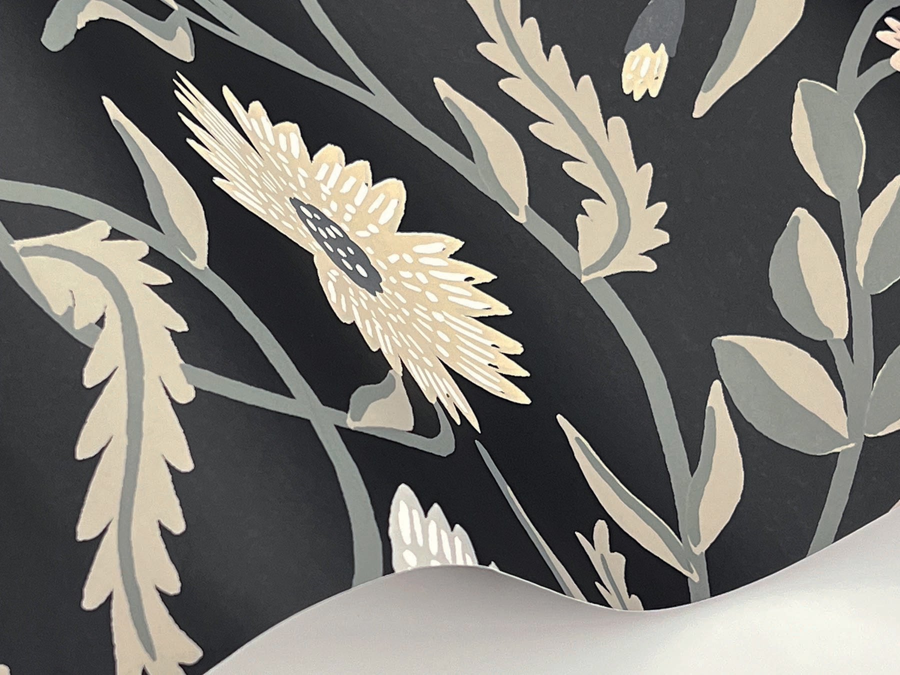 York Wallcoverings. Black Aster Wallpaper | Rifle Paper Co.