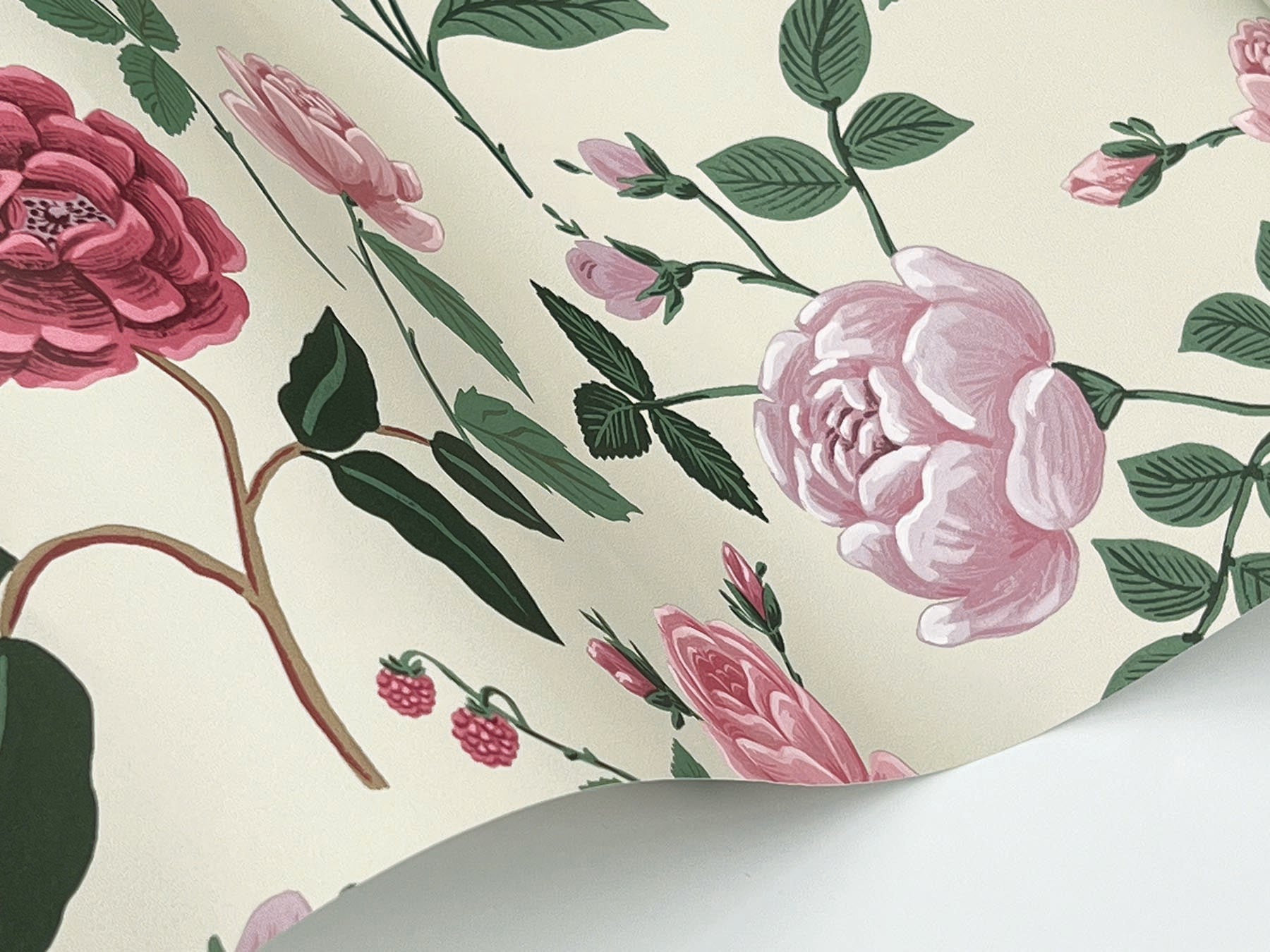 York Wallcoverings. Linen Roses Wallpaper | Rifle Paper Co.