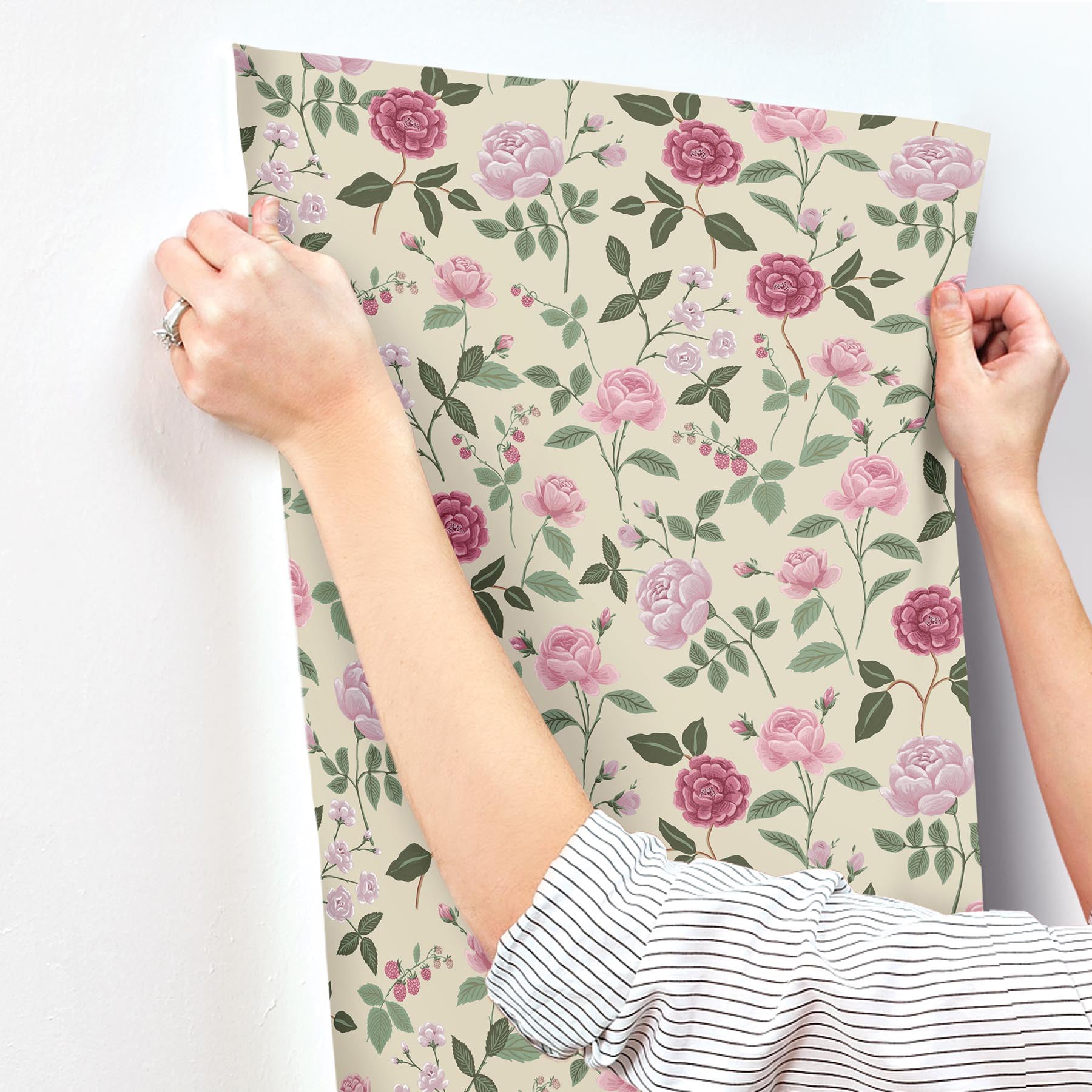 York Wallcoverings. Linen Roses Wallpaper | Rifle Paper Co.