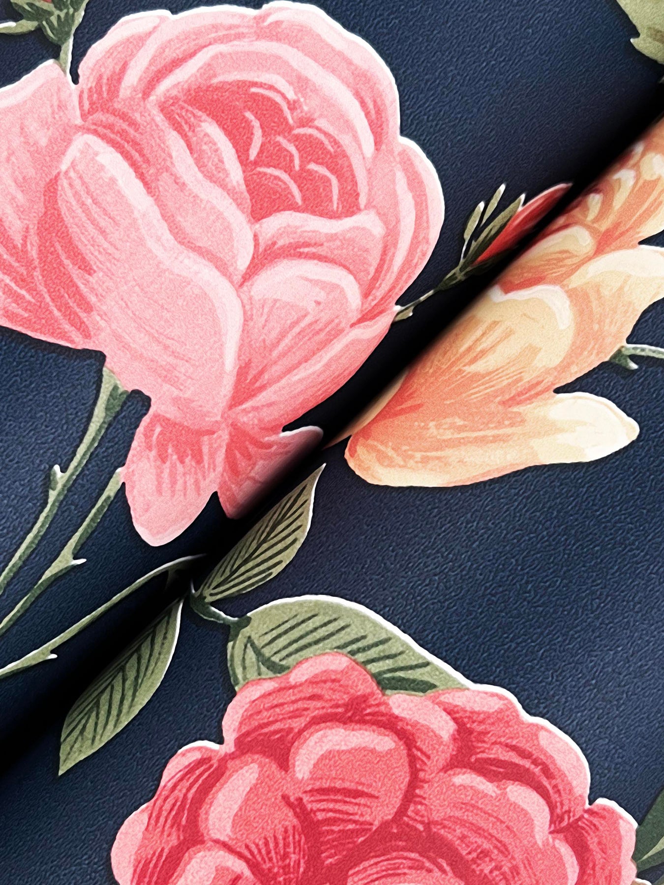 York Wallcoverings: Wallpaper Designed to Inspire. Navy Roses Wallpaper ...