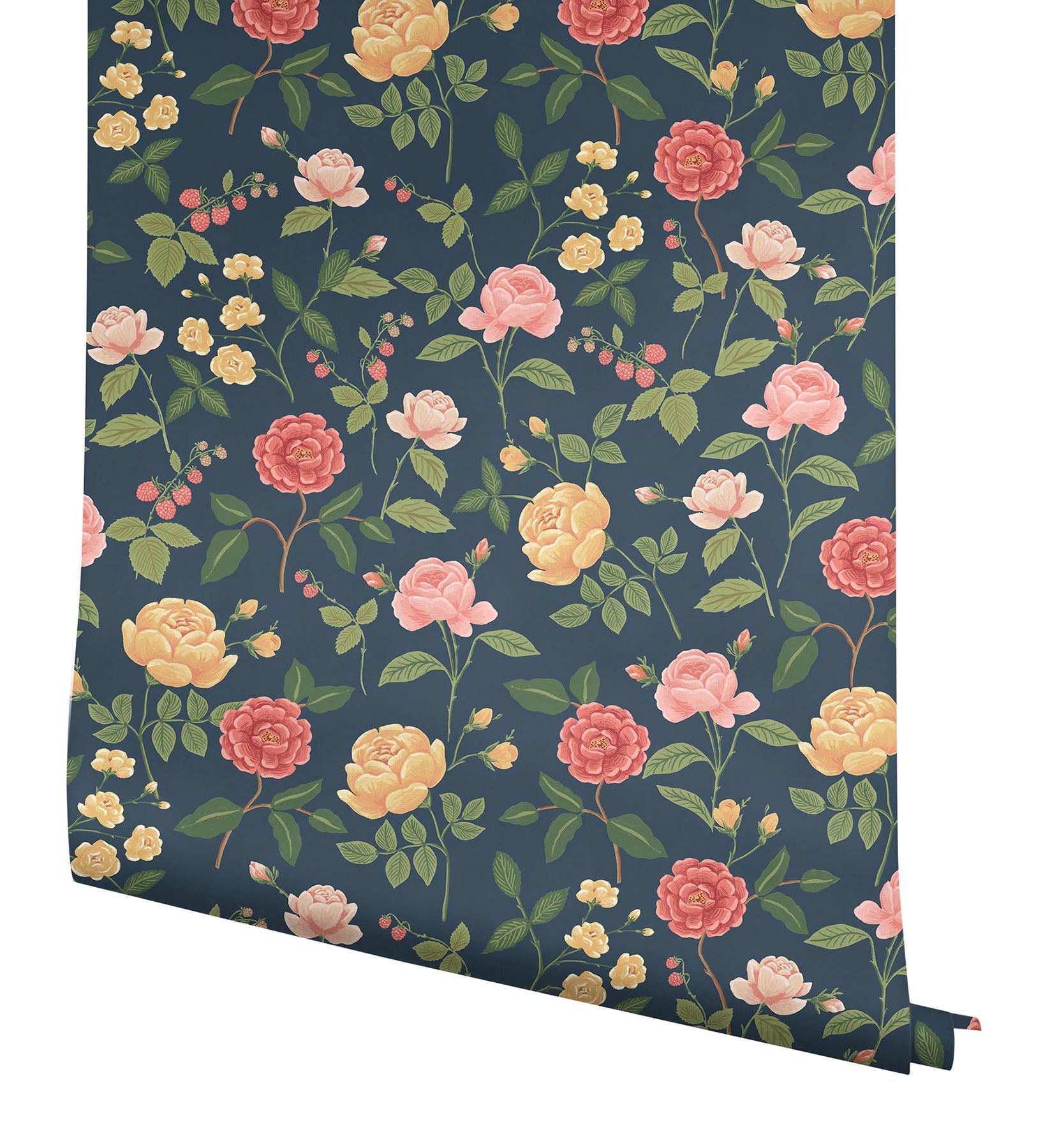York Wallcoverings: Wallpaper Designed to Inspire. Navy Roses Wallpaper ...