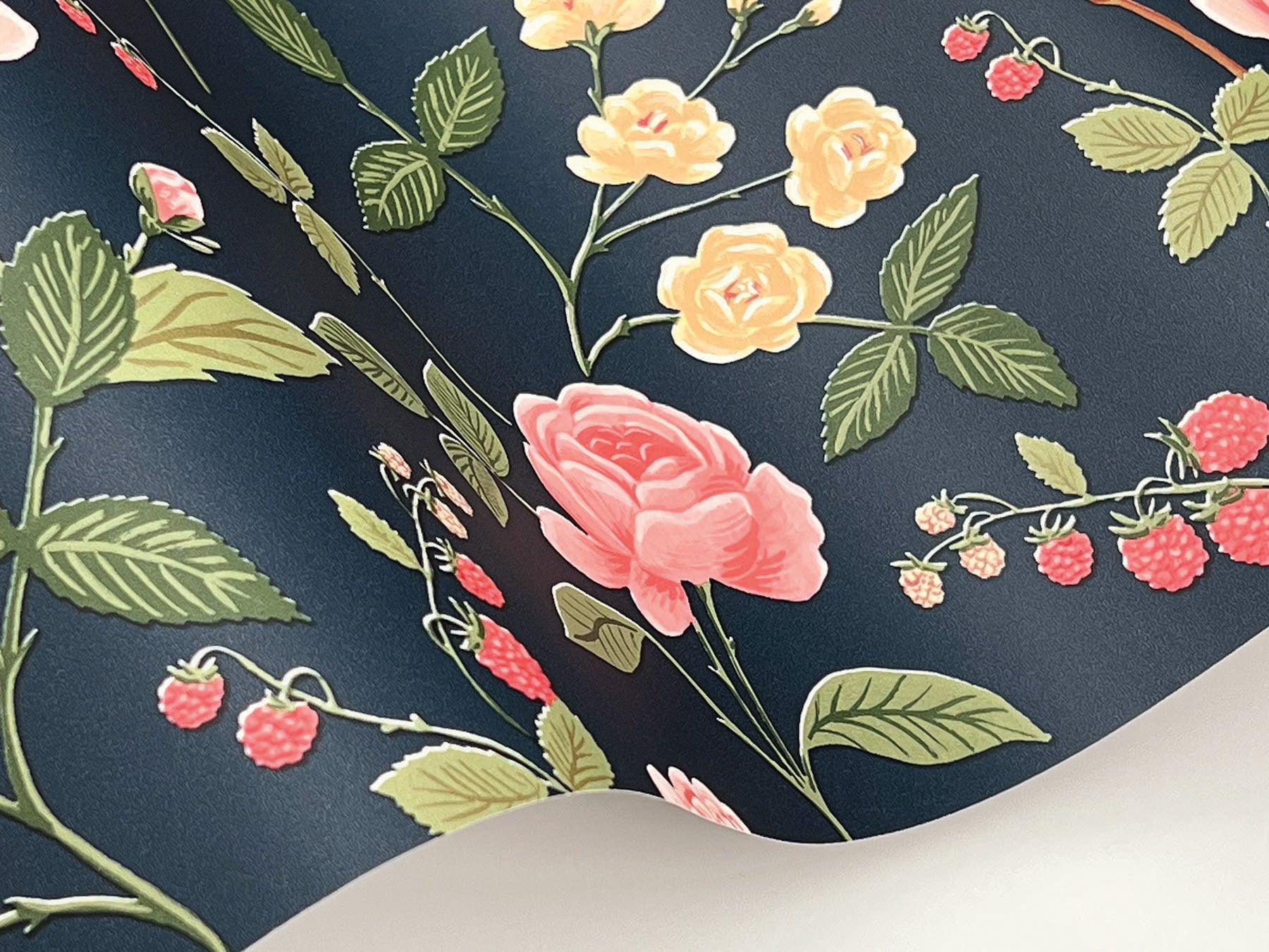 York Wallcoverings: Wallpaper Designed to Inspire. Navy Roses Wallpaper ...