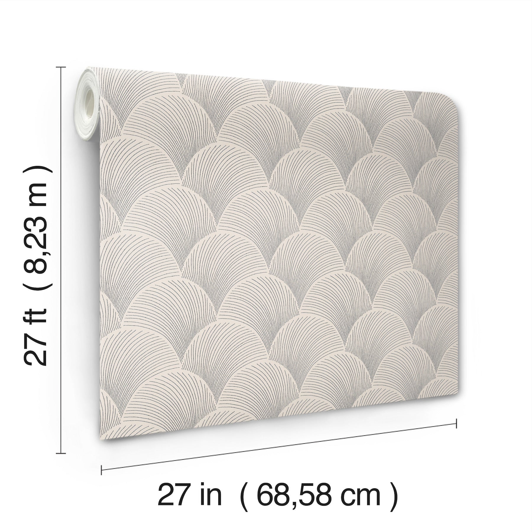 York Wallcoverings. Cream Metallic Scallop Wallpaper | Candice Olson