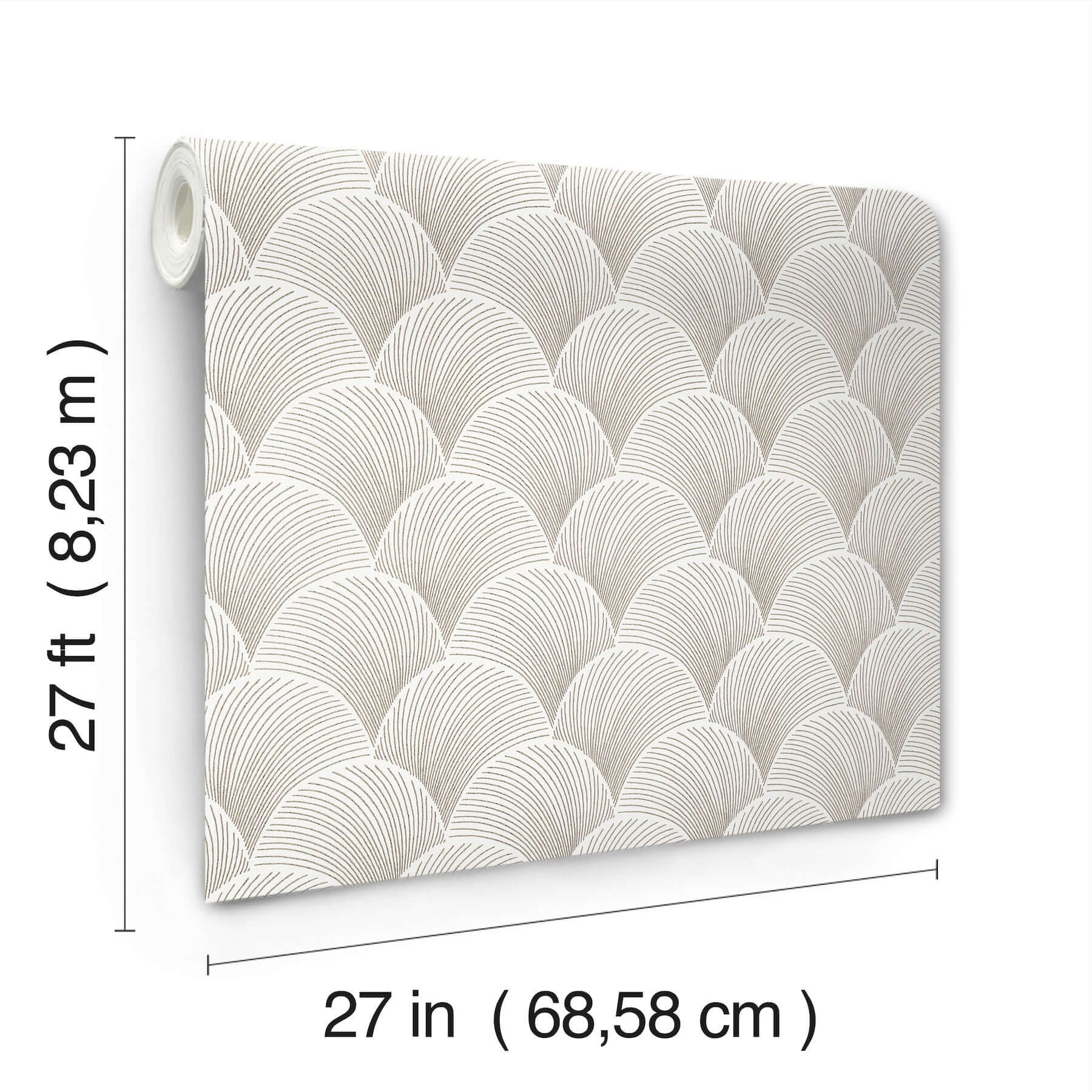 York Wallcoverings. White Metallic Scallop Wallpaper | Candice Olson