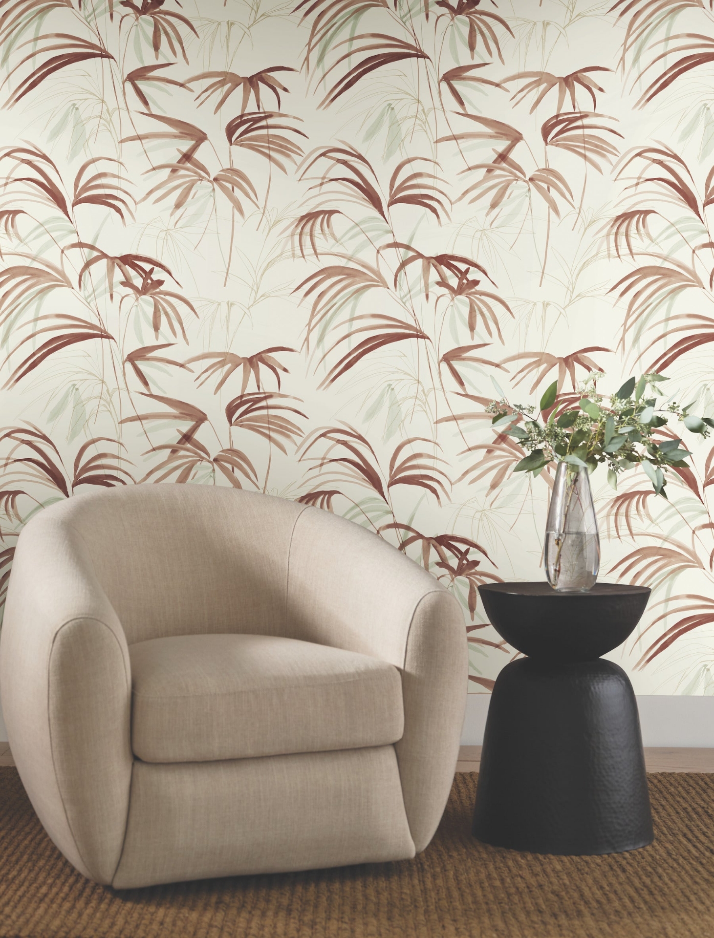 York Wallcoverings: Wallpaper Designed to Inspire. Clay Inky Palms Wallpaper | Candice Olson