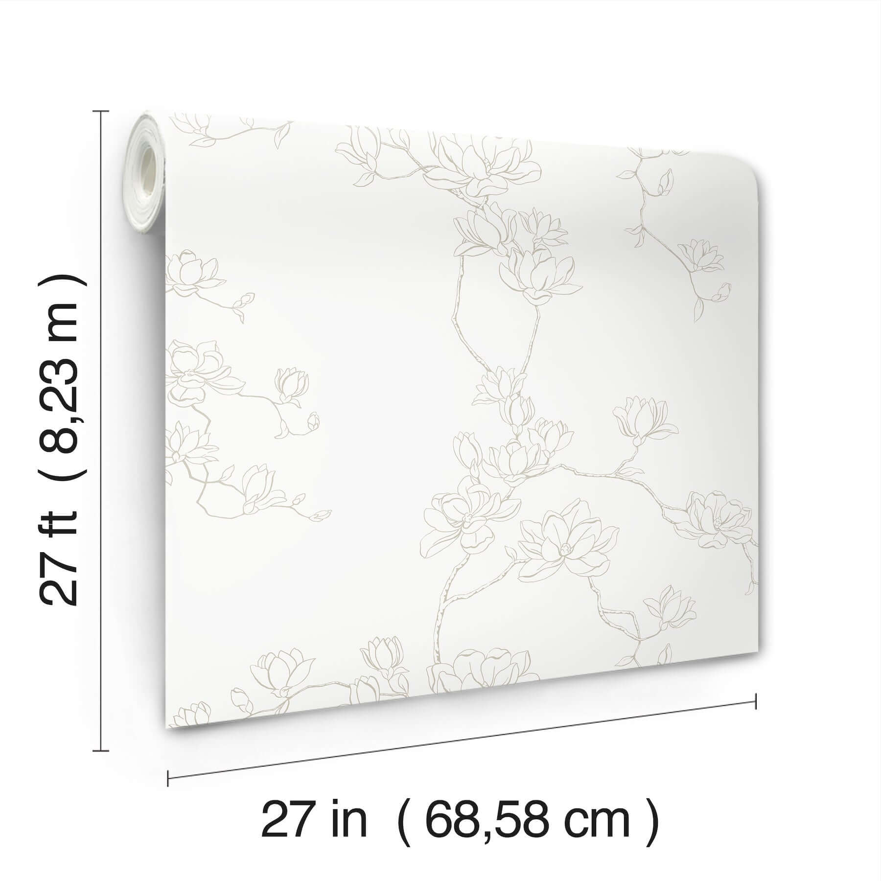 York Wallcoverings. Beige Magnolia Branches Wallpaper | York