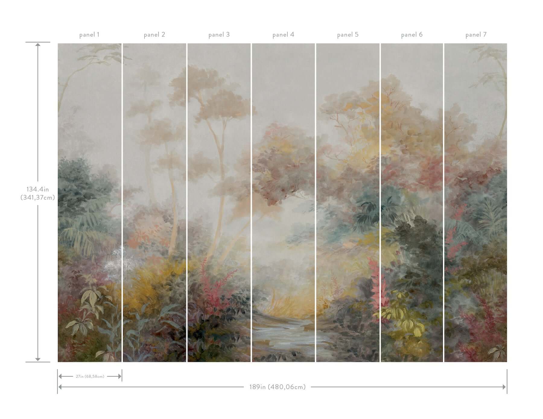 York Wallcoverings. Multi Woodlands Mural Wall Mural | York