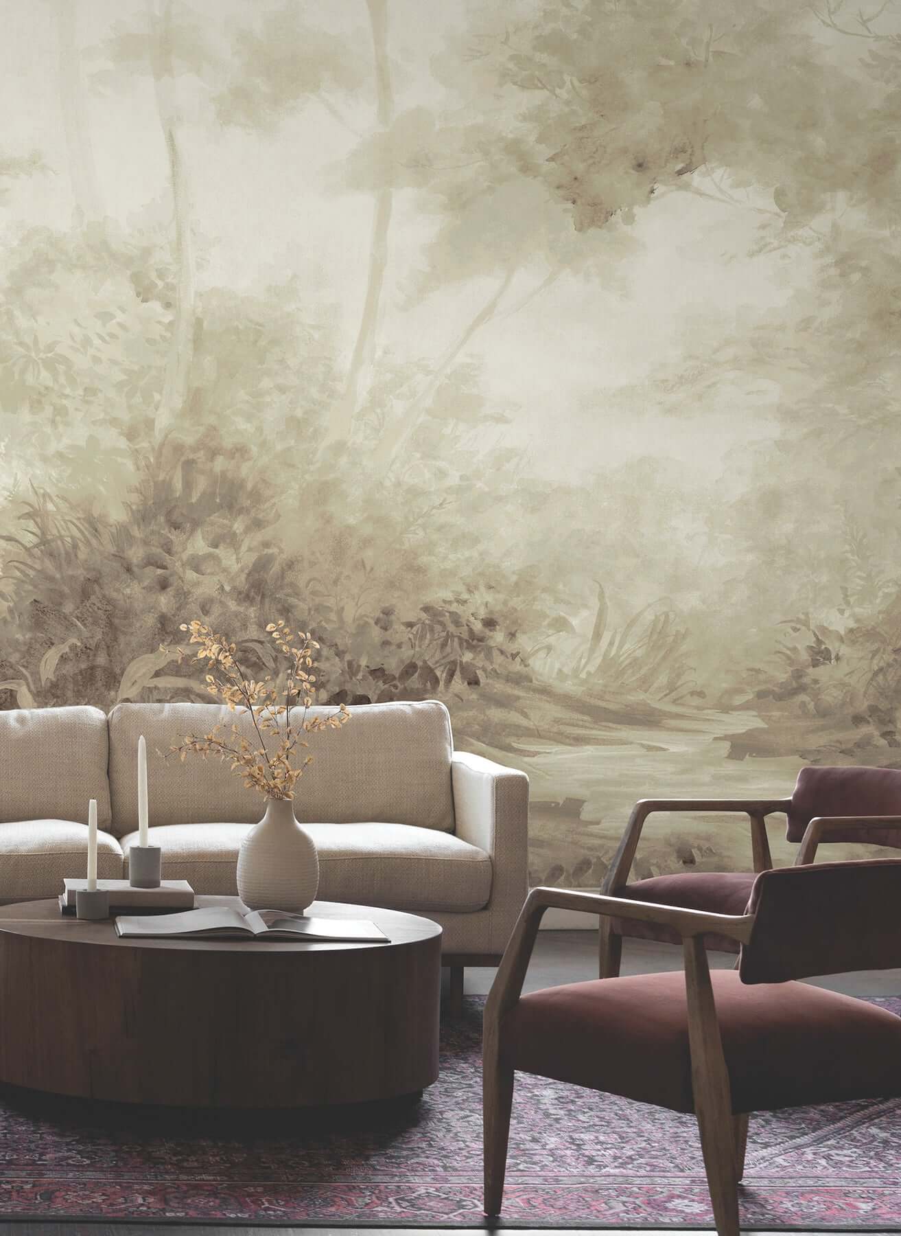 York Wallcoverings. Sepia Woodlands Mural Wall Mural | York
