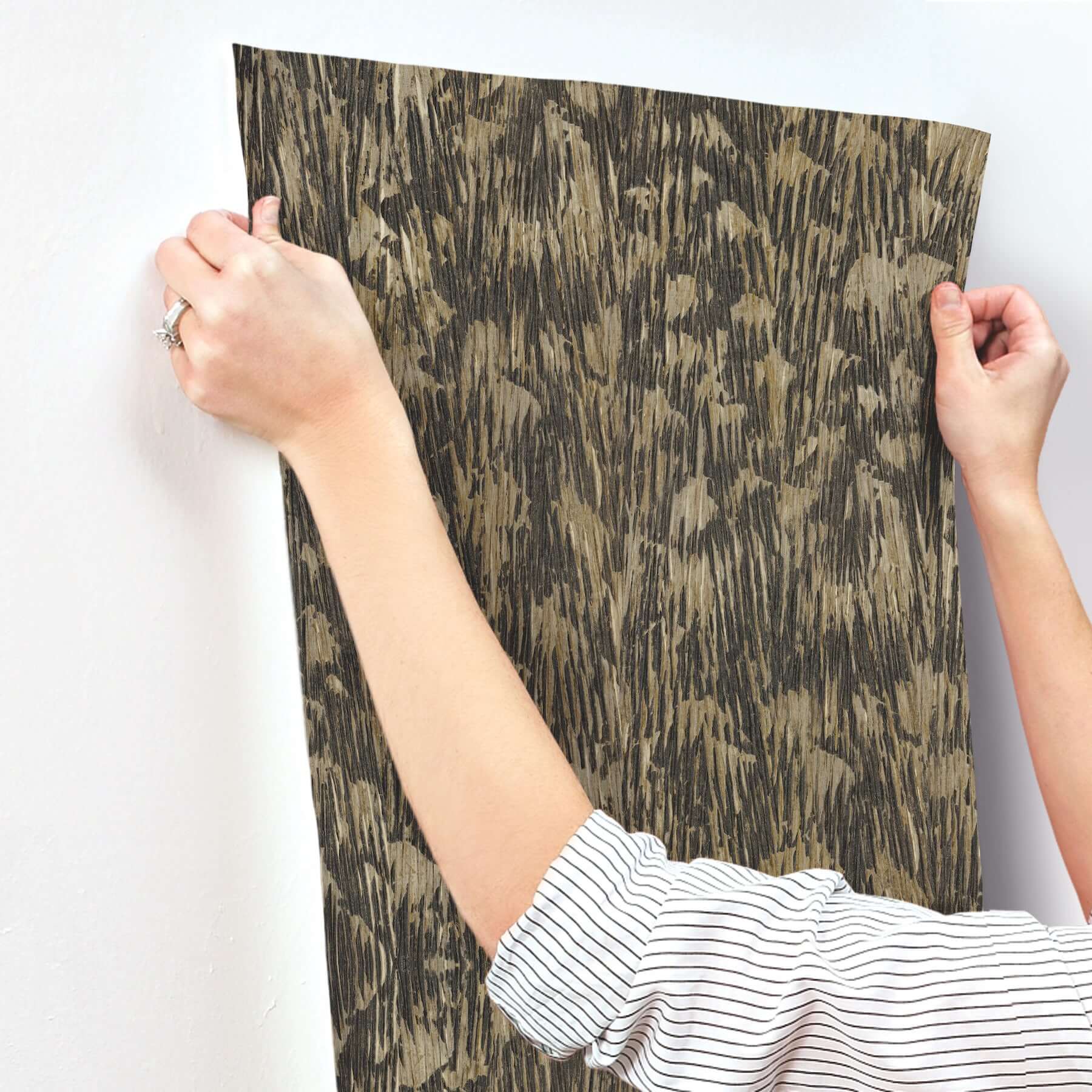 York Wallcoverings. Black Gilded Plume Wallpaper | York