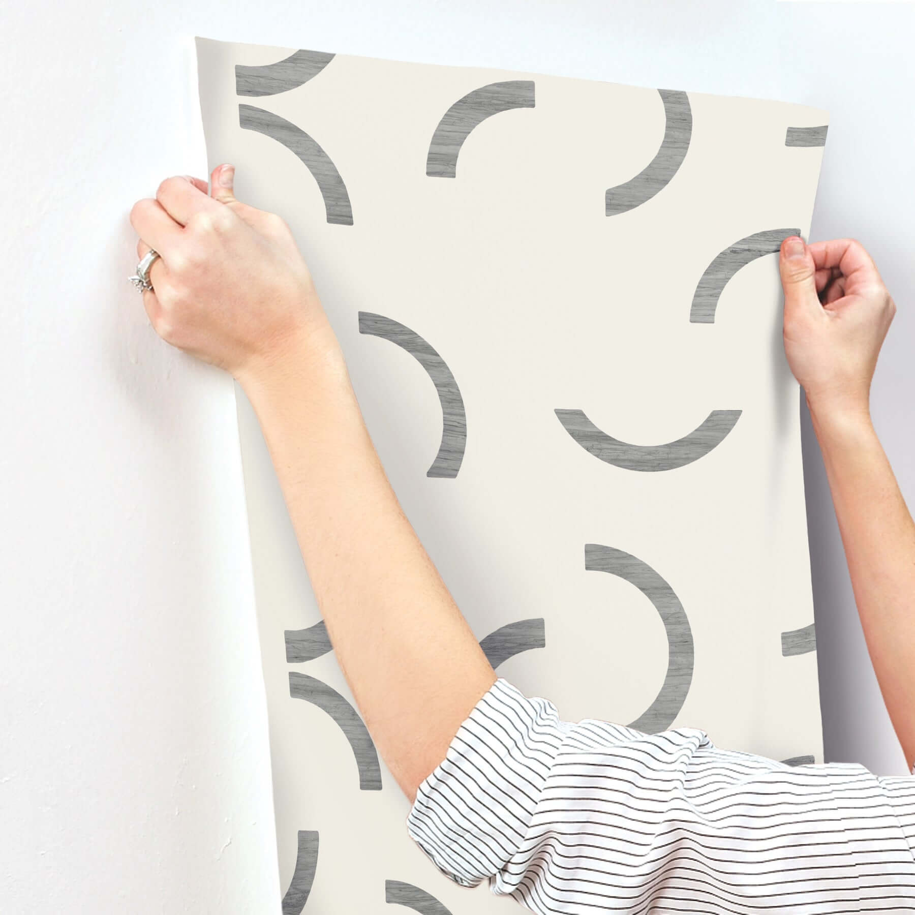 York Wallcoverings. Black Lunula Wallpaper | York