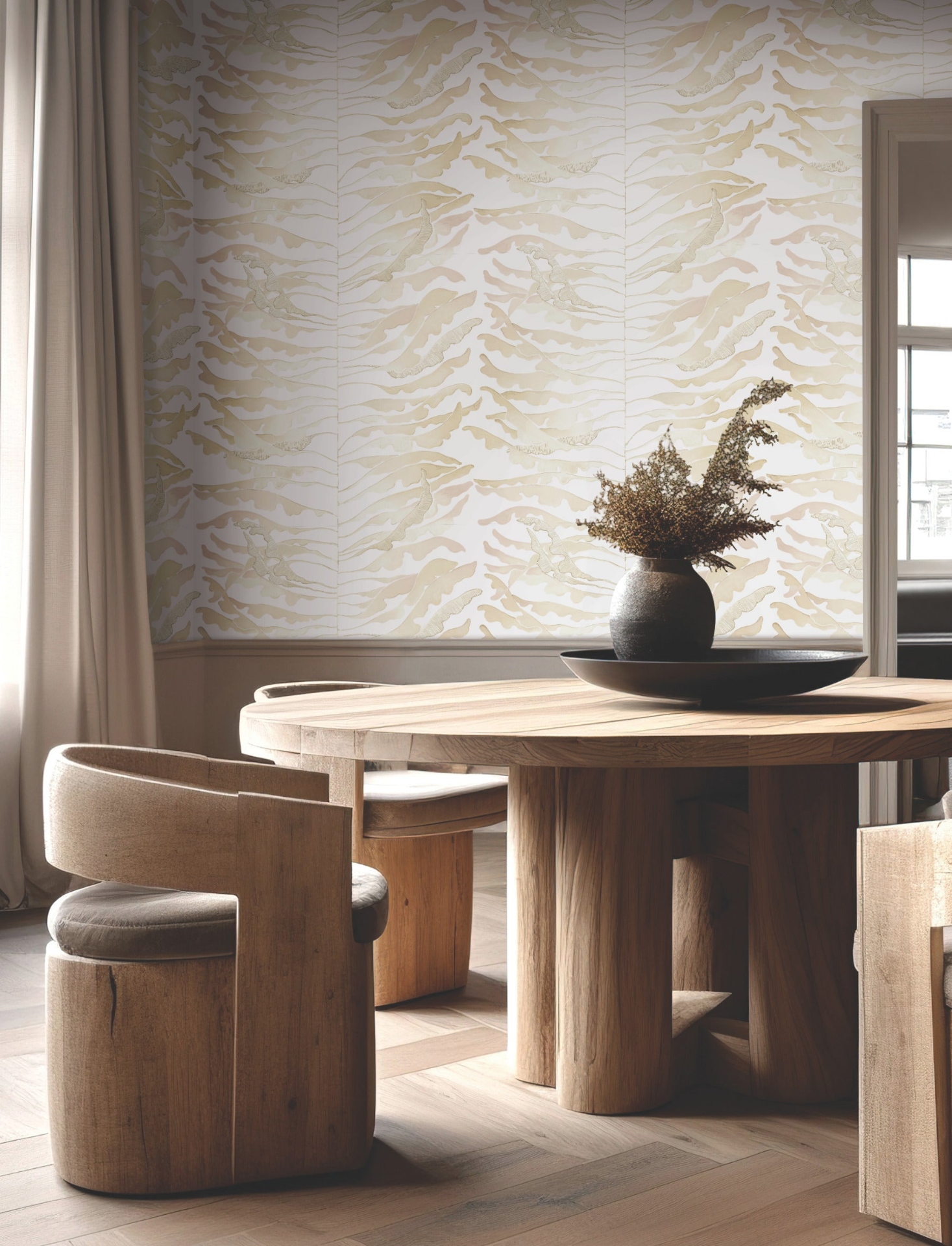 York Wallcoverings. Clay Leaf Column Wallpaper | York