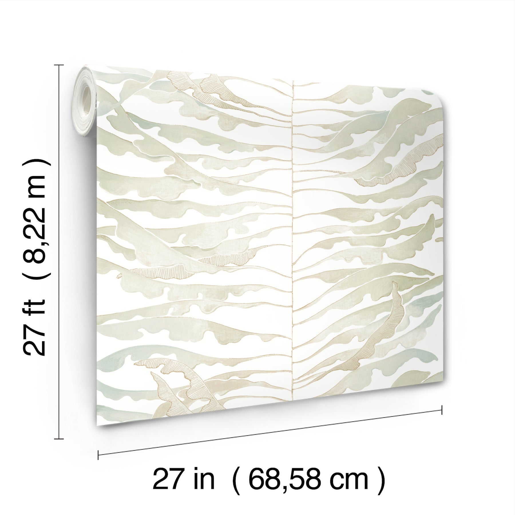York Wallcoverings. Green Leaf Column Wallpaper | York
