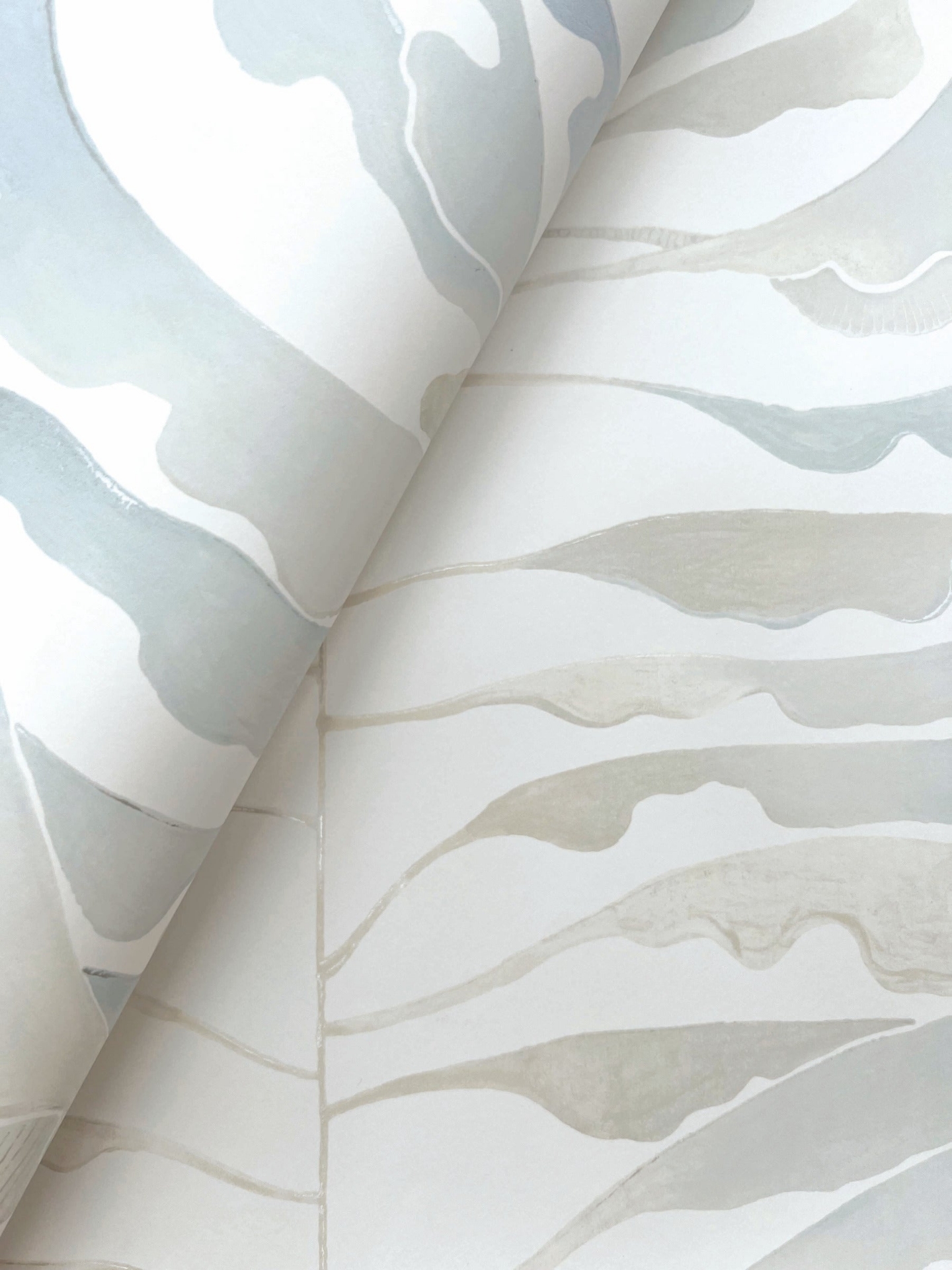 York Wallcoverings. Spa Blue Leaf Column Wallpaper | York