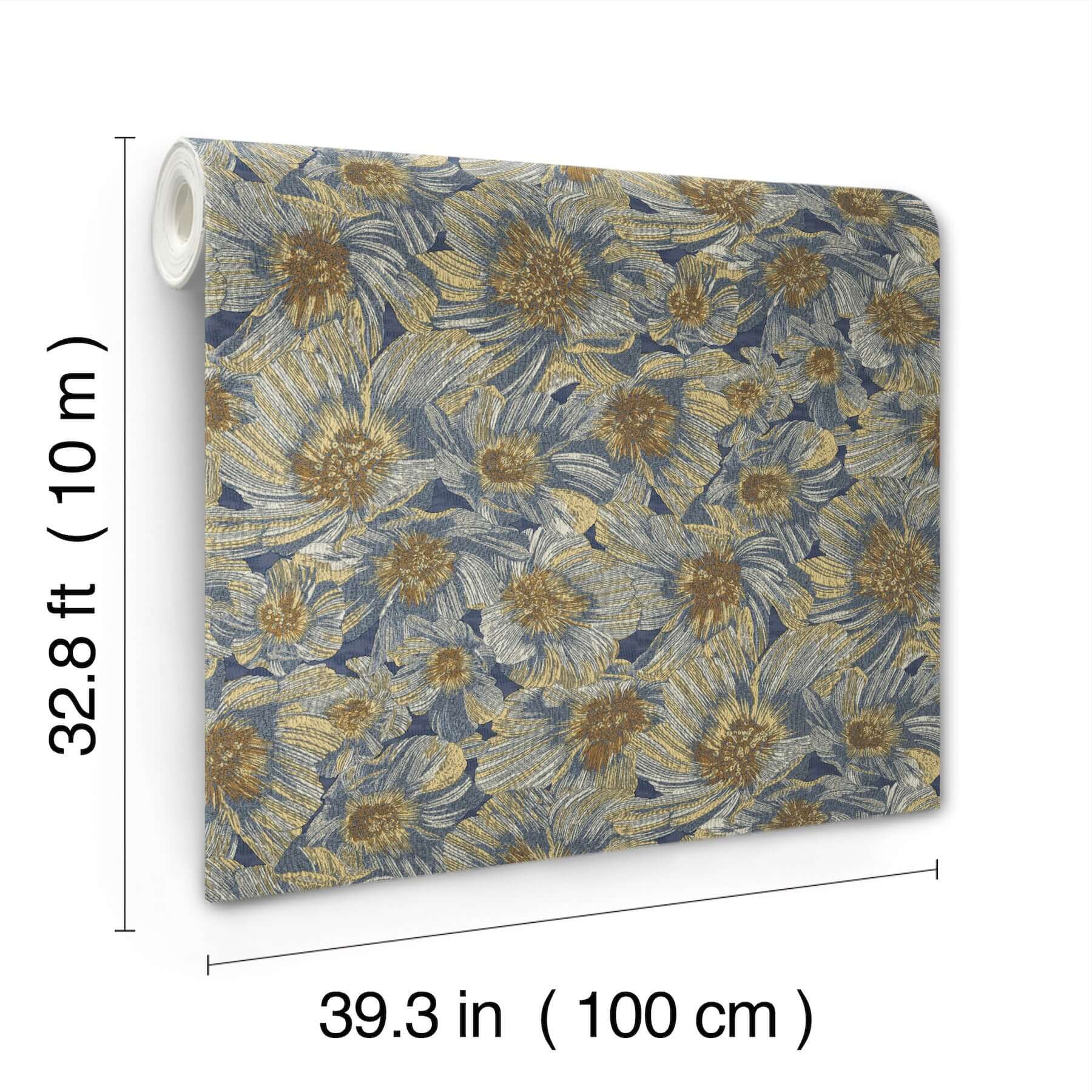 York Wallcoverings. Blue Anemoni Wallpaper | Missoni