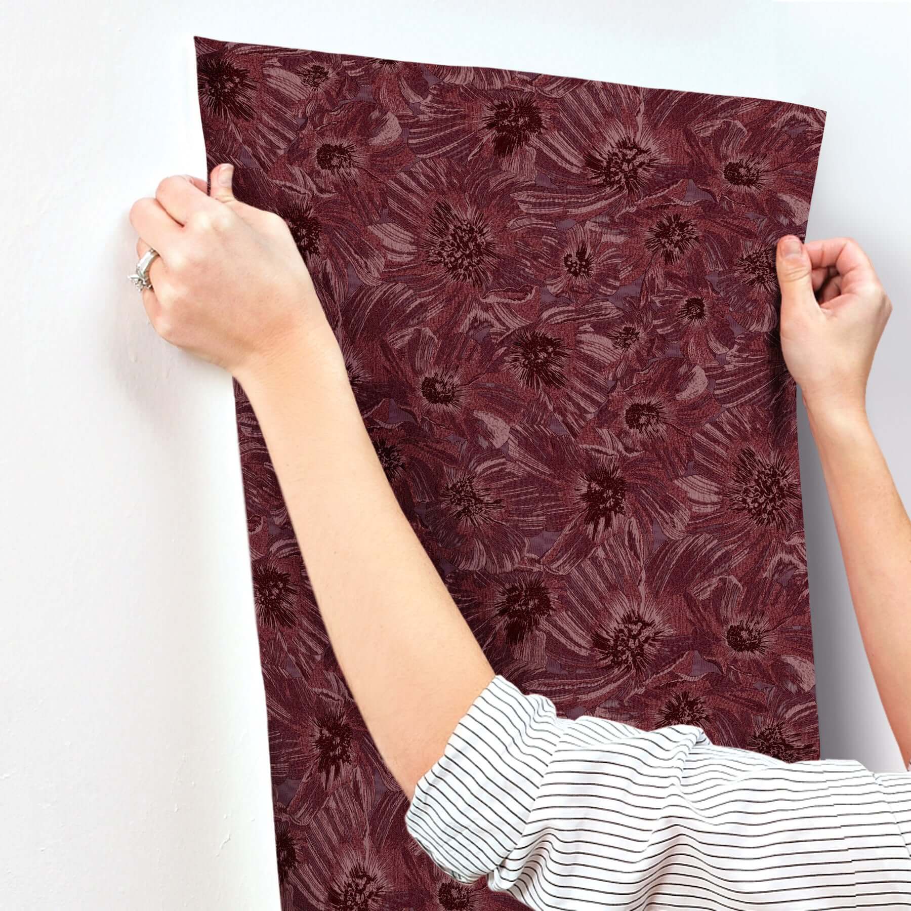 York Wallcoverings. Burgundy Anemoni Wallpaper | Missoni